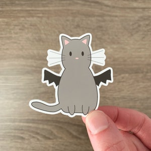 Cat Bat Sticker Halloween Stickers Cat Stickers Halloween | Etsy