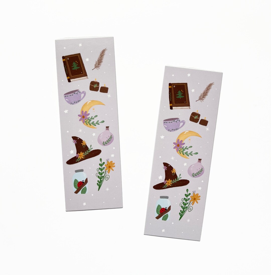 Forest Witch Bookmark, Witch Bookmarks, Magical Bookmark, Paper ...