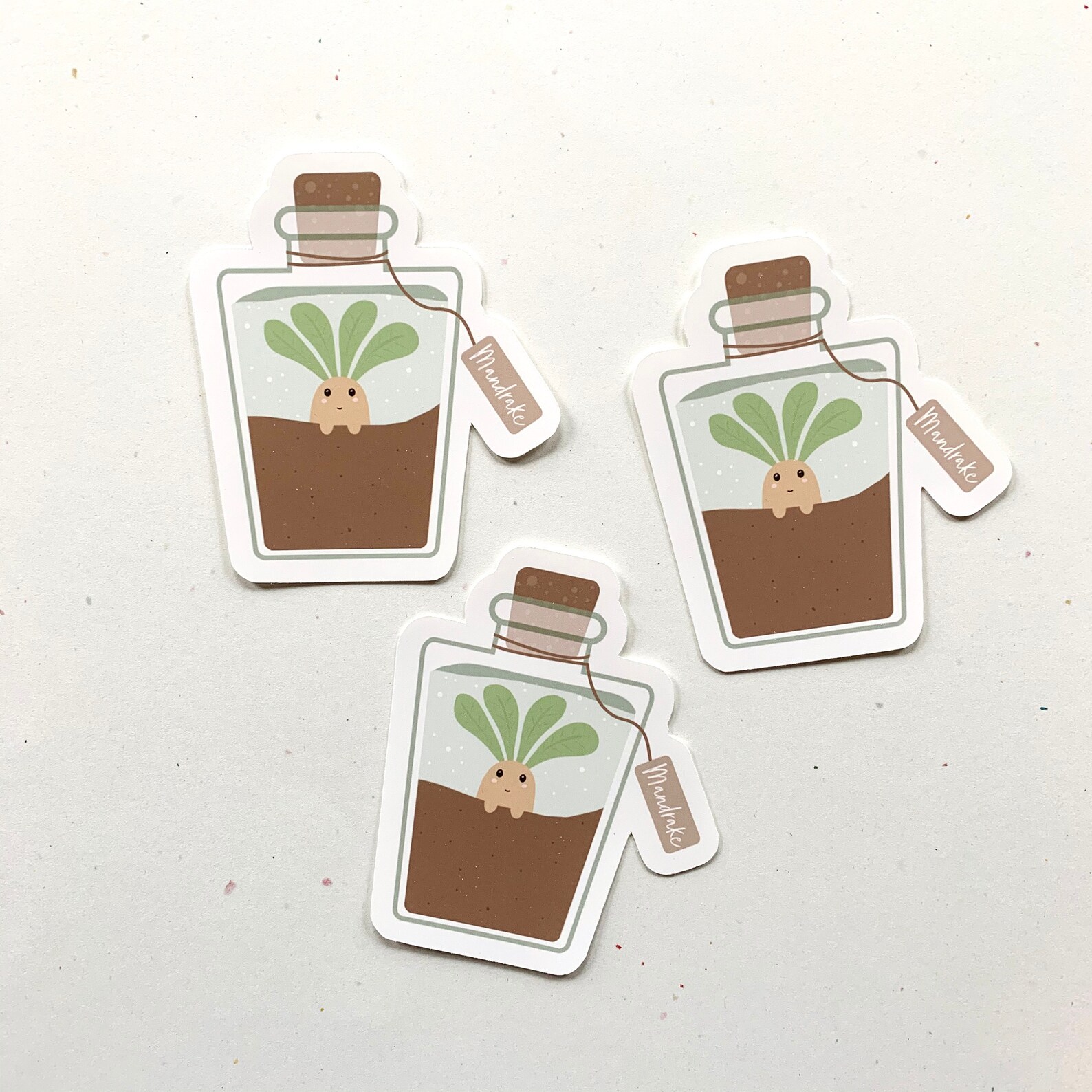 Mandrake Bottle Sticker Mandrake Stickers Plant Lover Gift - Etsy