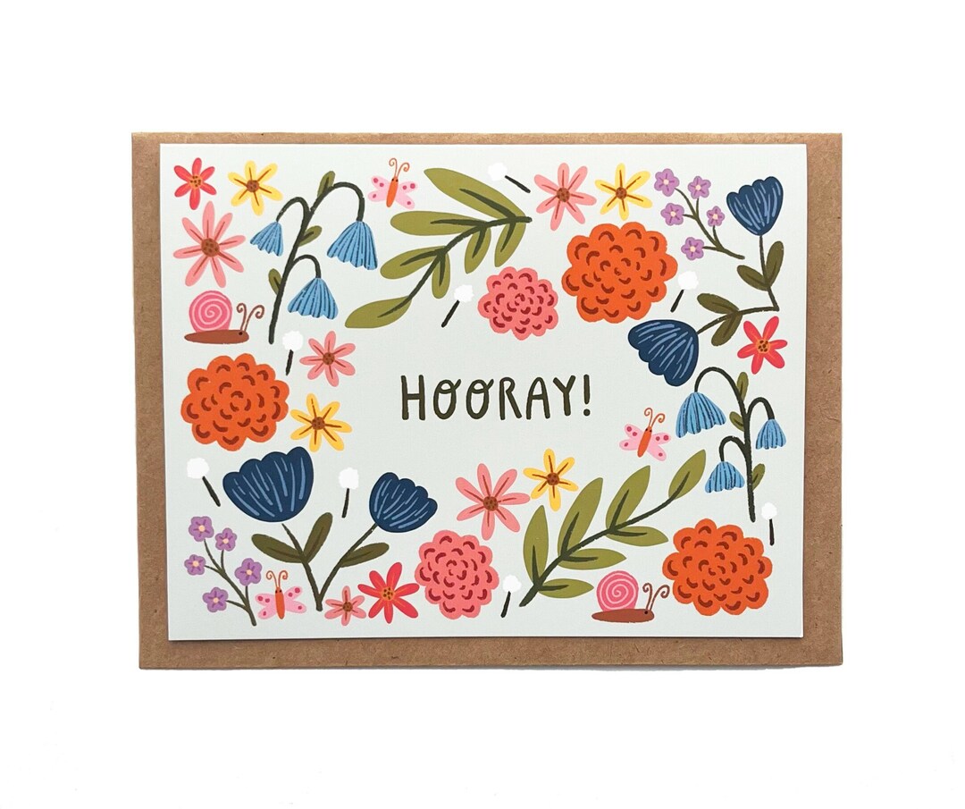 Hooray Pastel Card, Baby Congrats Card, Baby Shower Card, Engagement ...