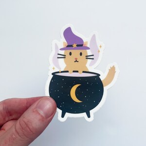 Witch Cat Stickers, Cat Stickers, Halloween Cat, Witchy Stickers, Witch ...