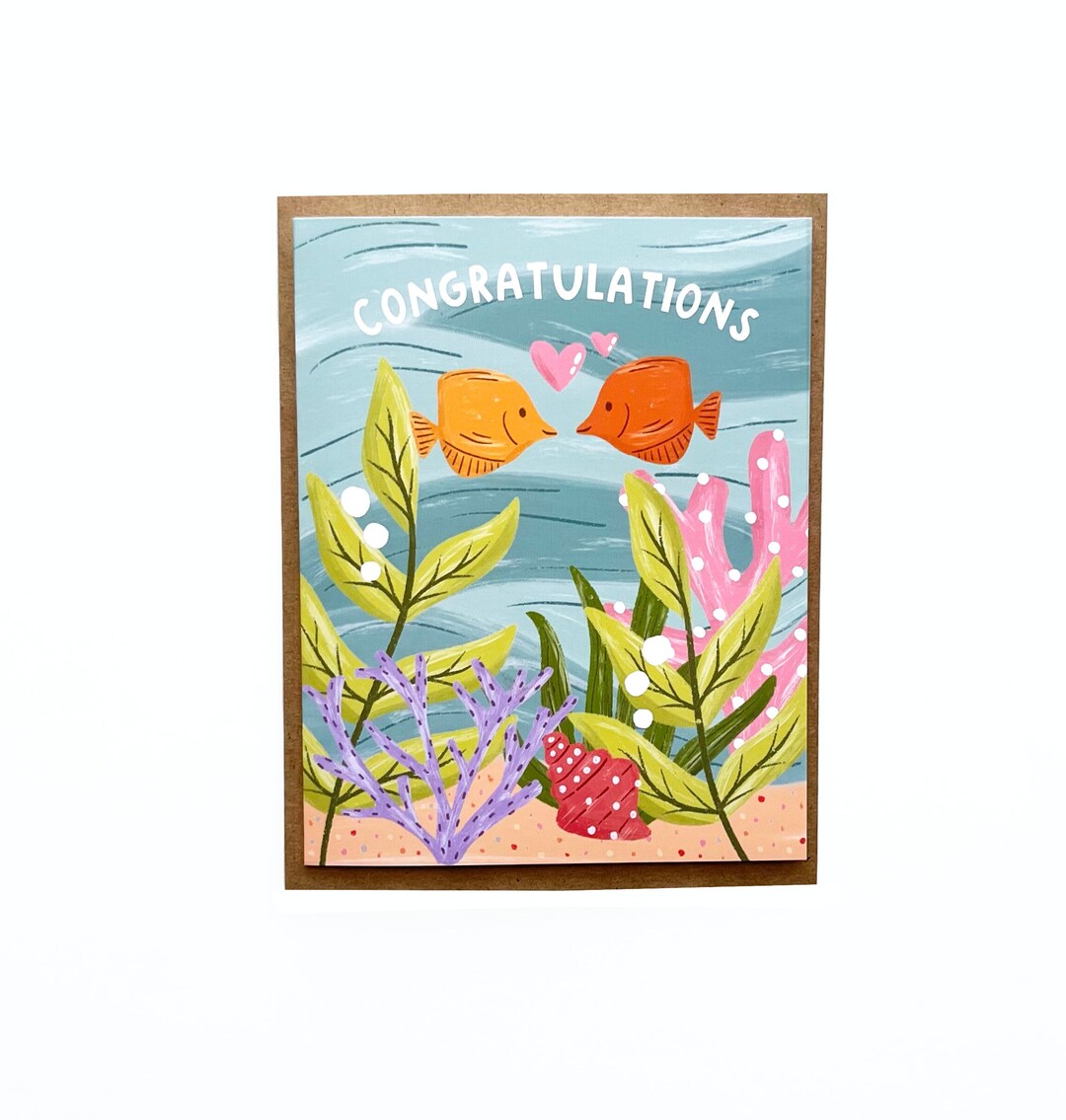 Ocean Wedding Card, Beach Wedding Card, Congrats Engaged Card, Summer ...