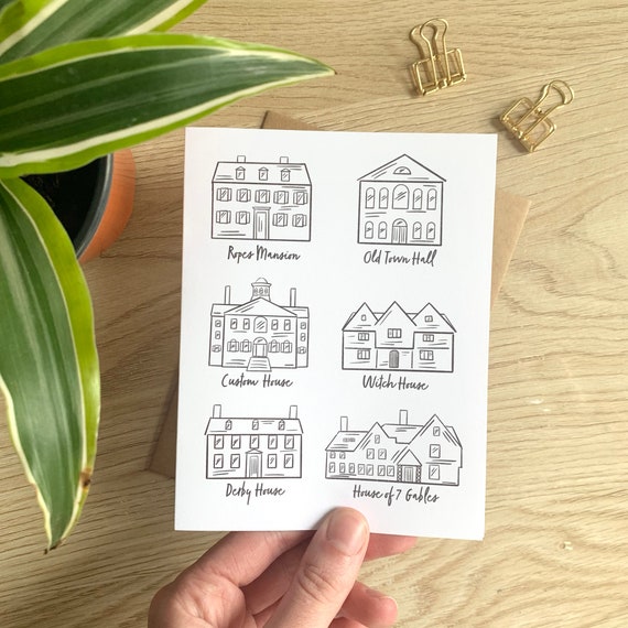 Salem Cards Salem MA Salem Witch House Salem Historic - Etsy