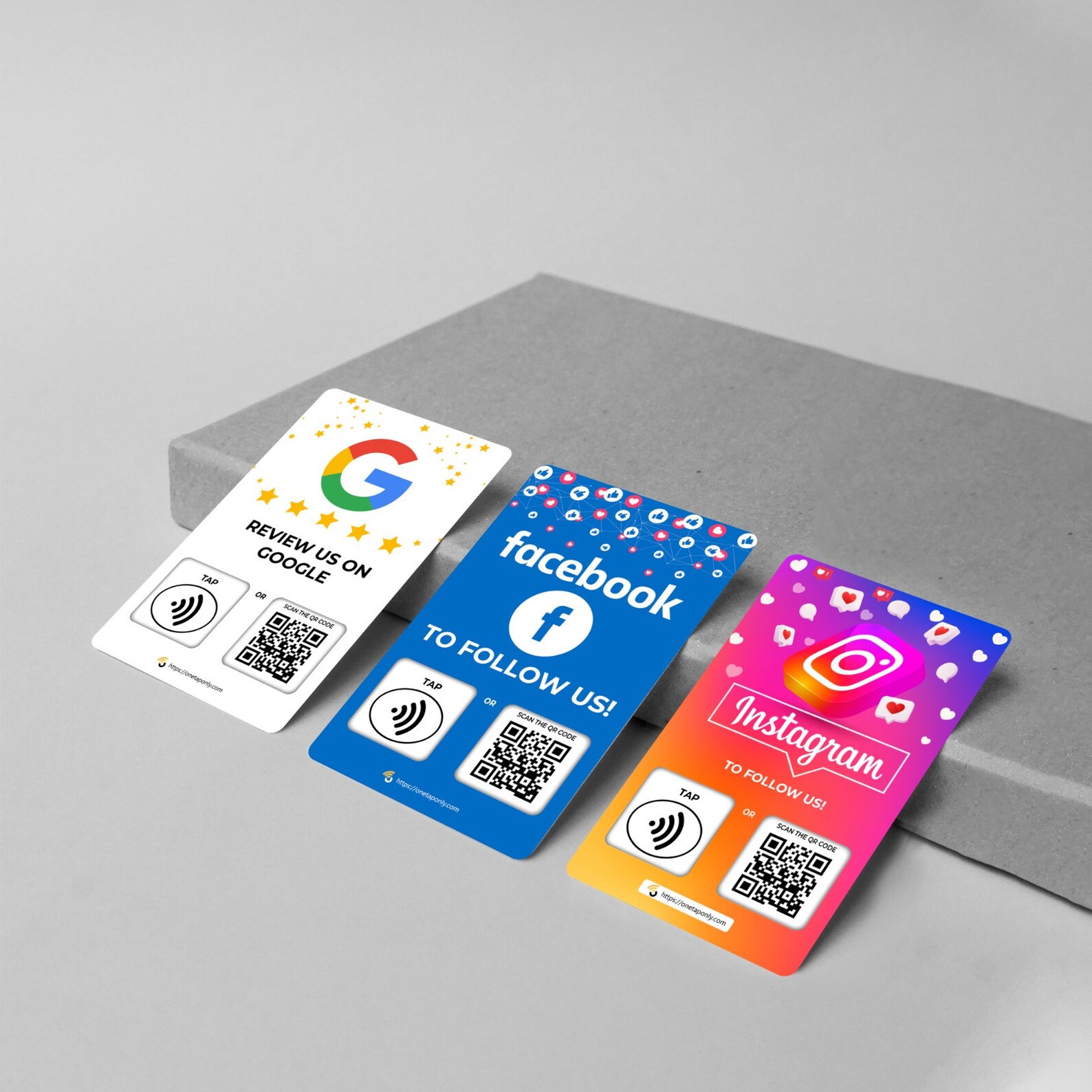3 Pack Social Media NFC Cards: Google, Facebook, Instagram - Etsy