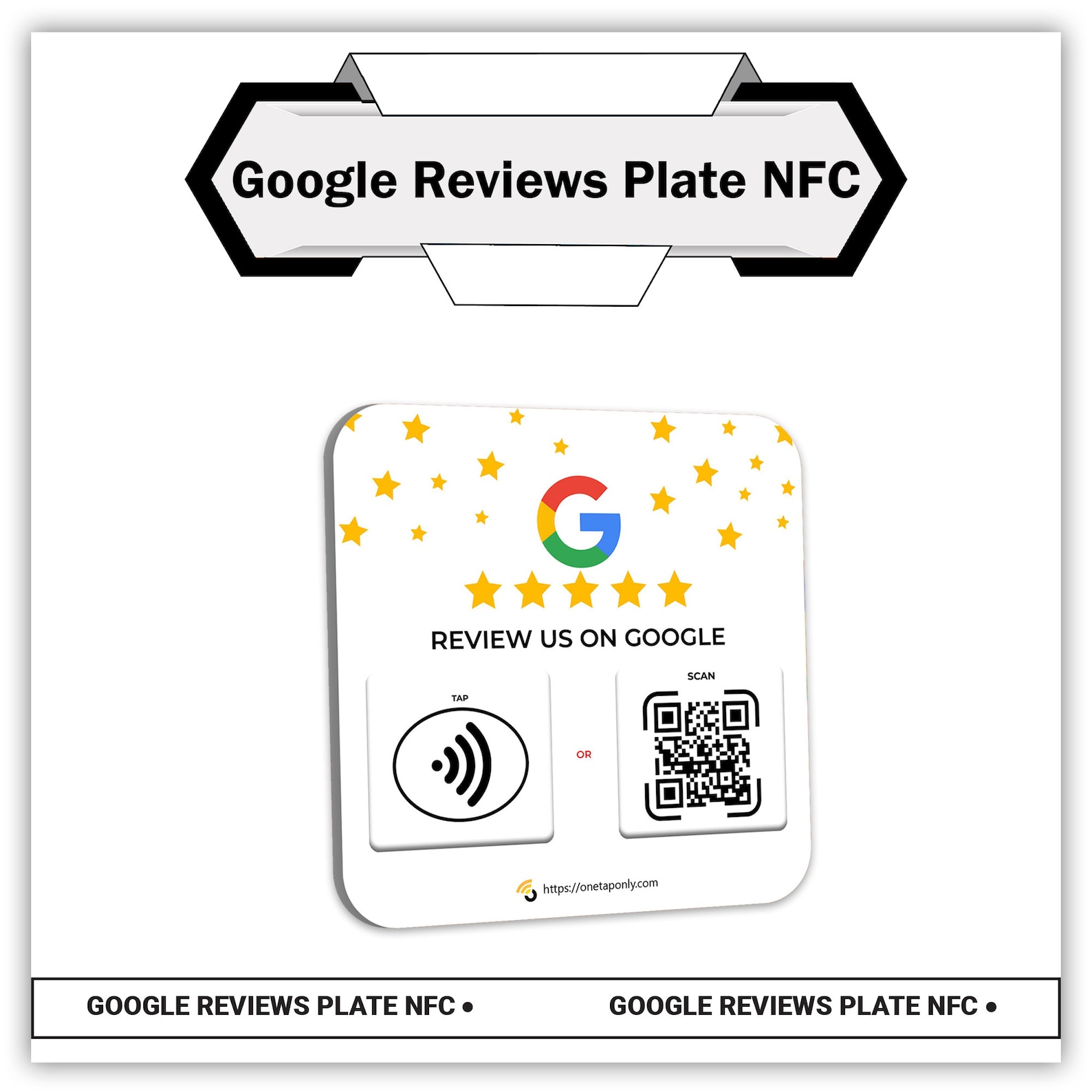One Tap Google Reviews Plate | Google Reviews Sign | One Tap Google ...