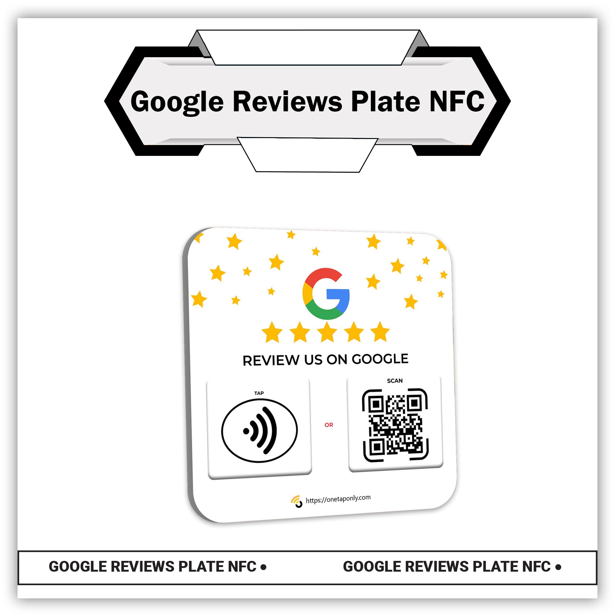 One Tap Google Reviews Plate | Google Reviews Sign | One Tap Google ...
