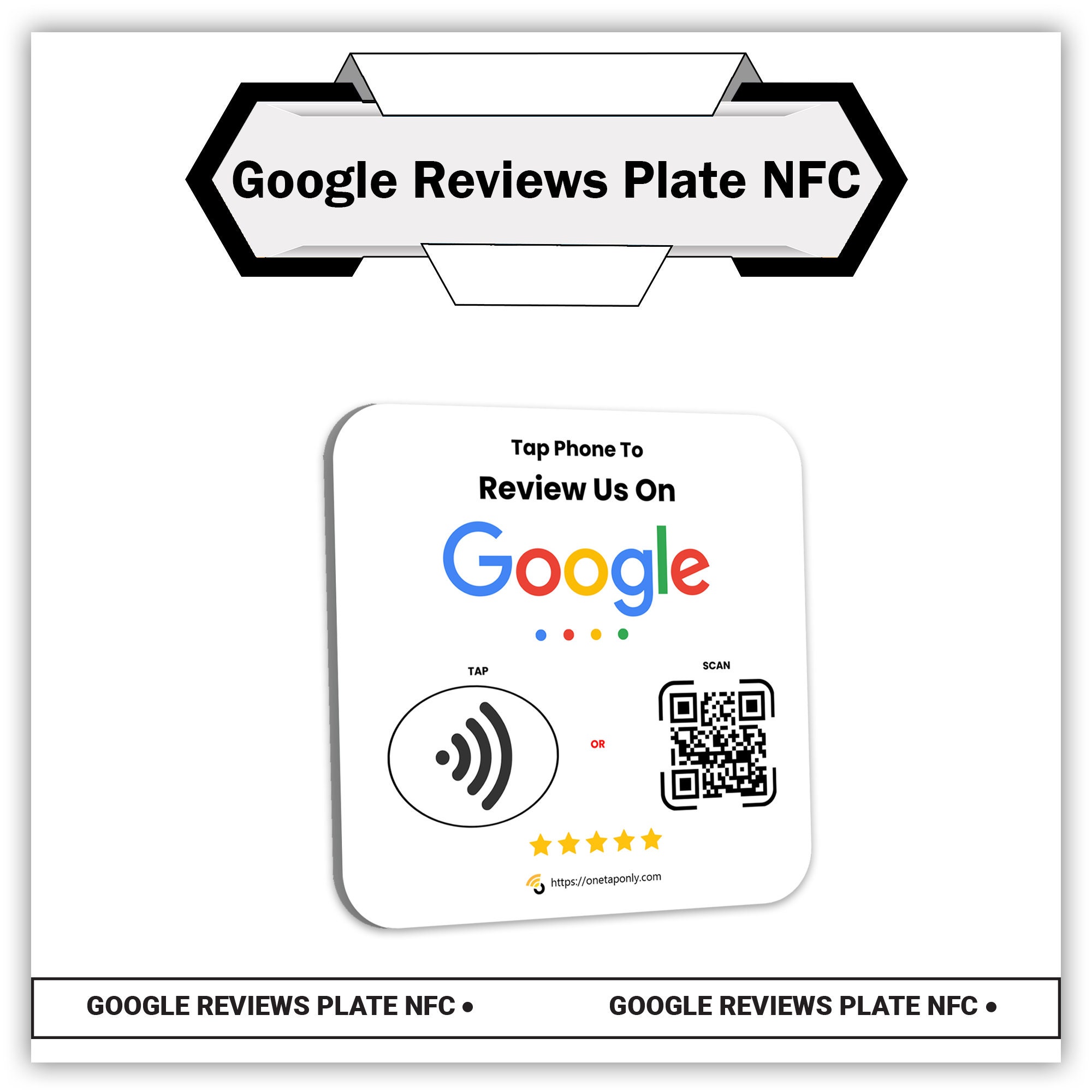 One Tap Google Reviews Plate | Google Review Sign | One Tap Google ...
