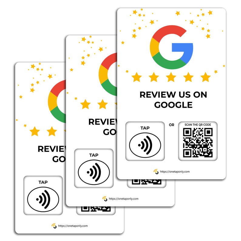 3 Pack Social Media NFC Cards: Google, Facebook, Instagram - Etsy