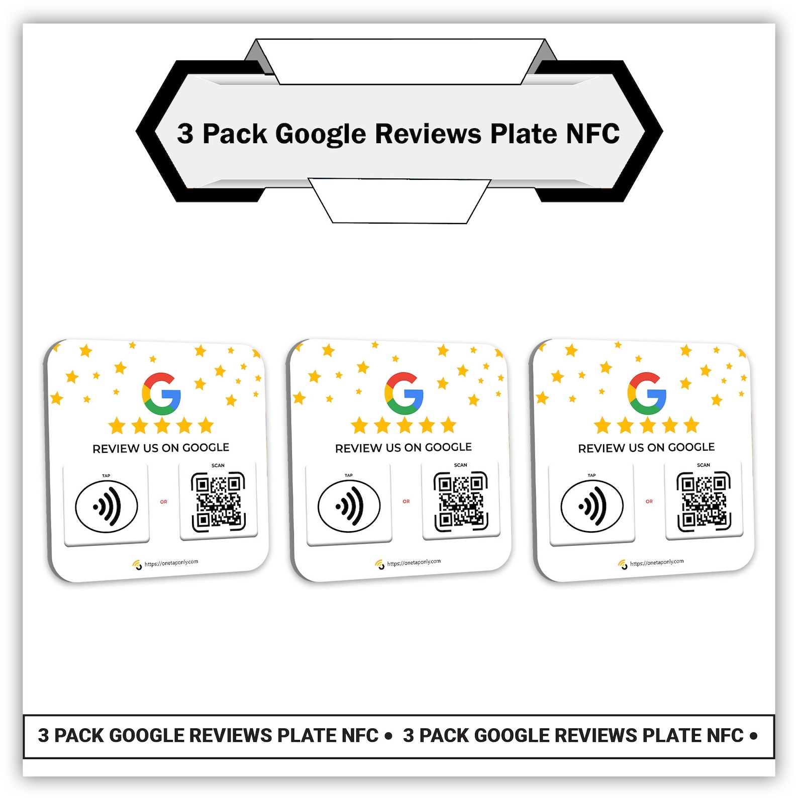 One Tap Google Reviews Plate | Google Reviews Sign | One Tap Google ...