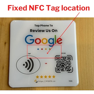 One Tap Google Review Plate: Contactless Plexiglass Sign - Etsy
