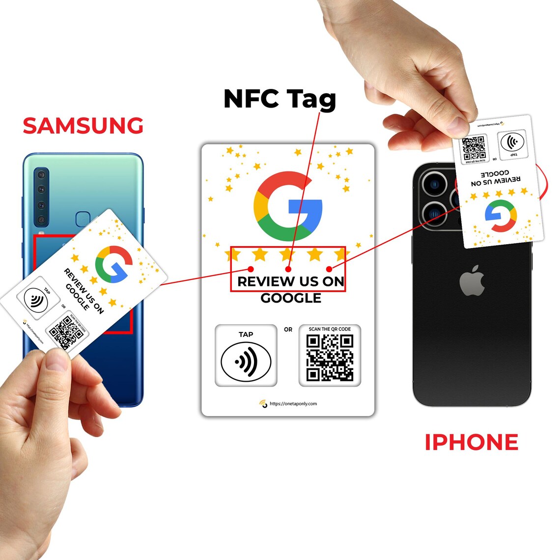 3 Pack Social Media NFC Cards: Google, Facebook, Instagram - Etsy