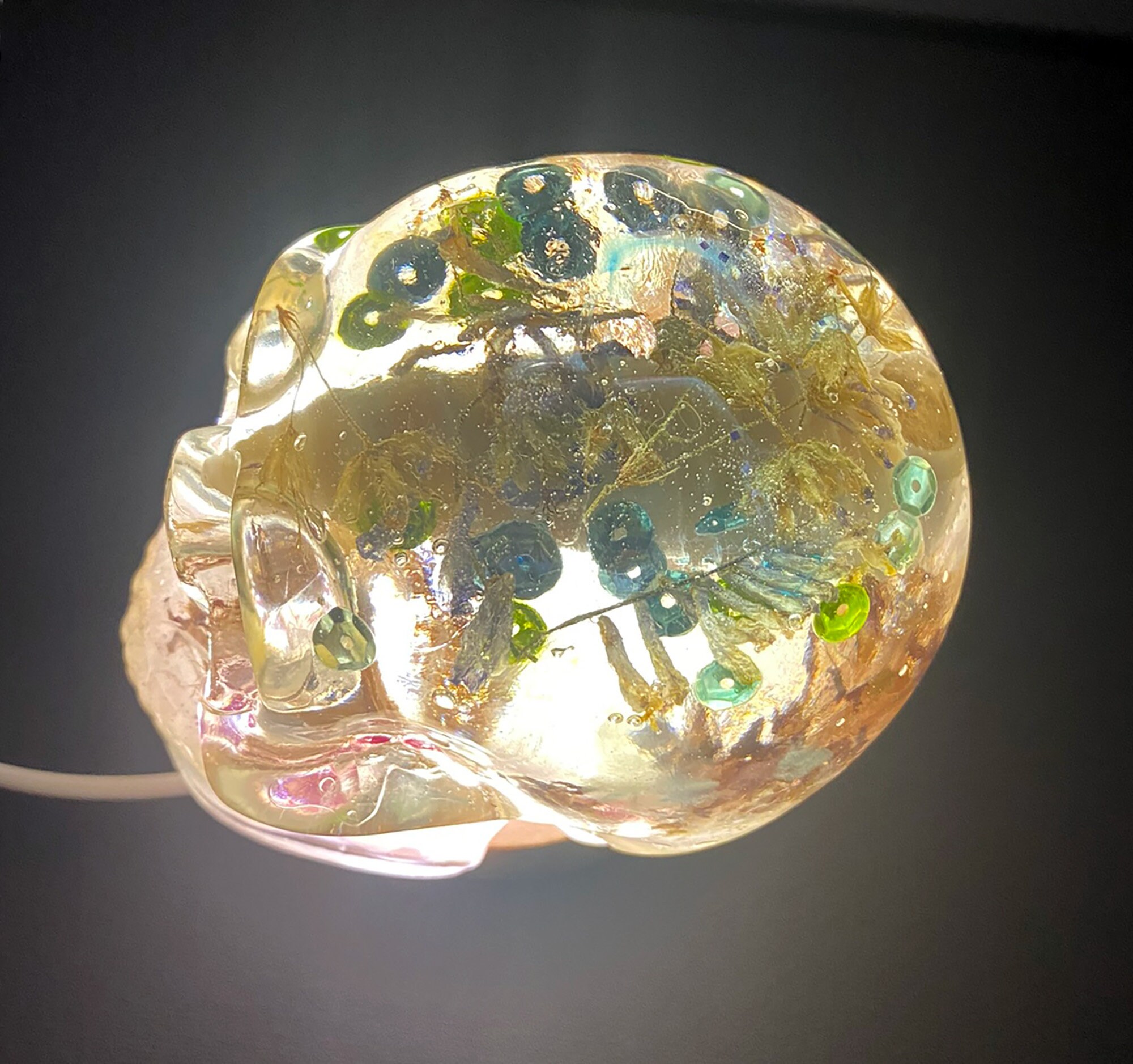 Large Nightlight Skull With Seashell, Wildflowers and Sequins, Choose ...