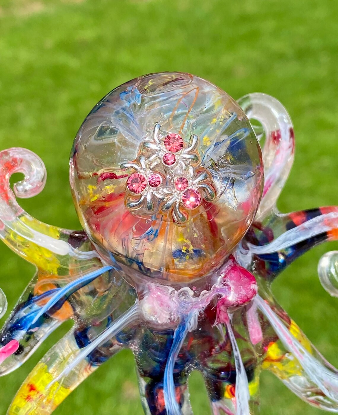 Ink Drop Octopus With Rhinestone Spiders - Etsy