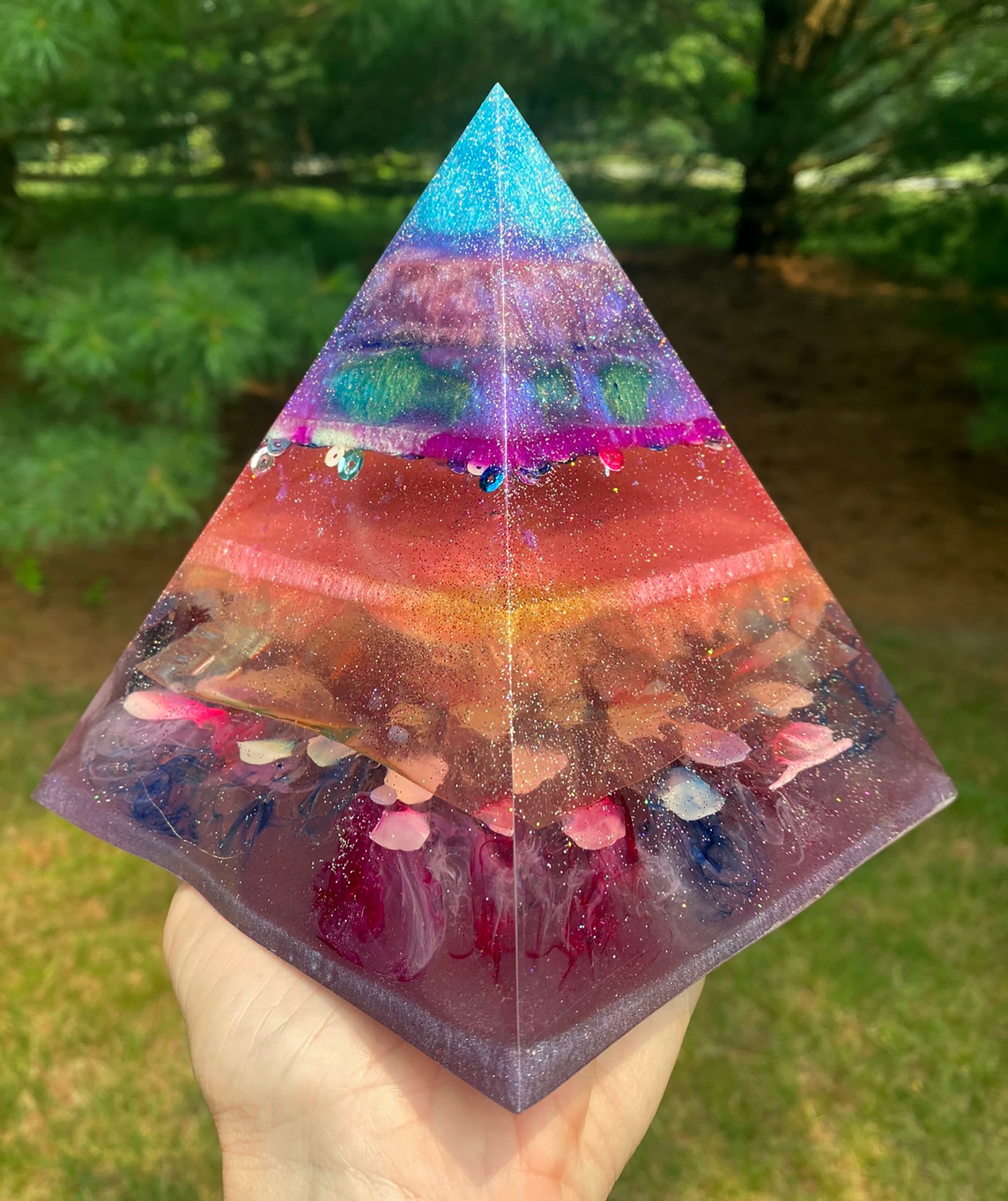 Giant Glow in the Dark Ink Drop Resin Pyramid - Etsy