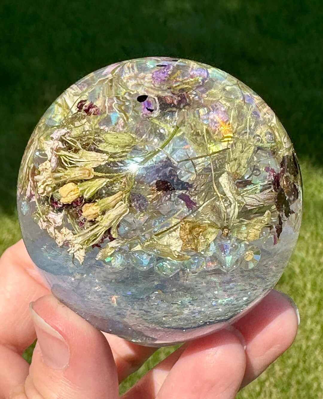 Sparkle Sphere With Wildflowers and Rhinestones, With or Without Light ...