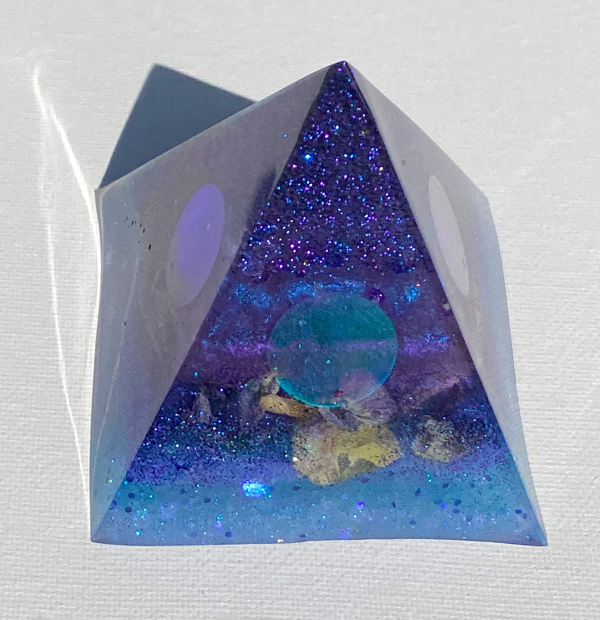 Glow in the Dark Purple and Blue Pyramid With Wildflowers - Etsy