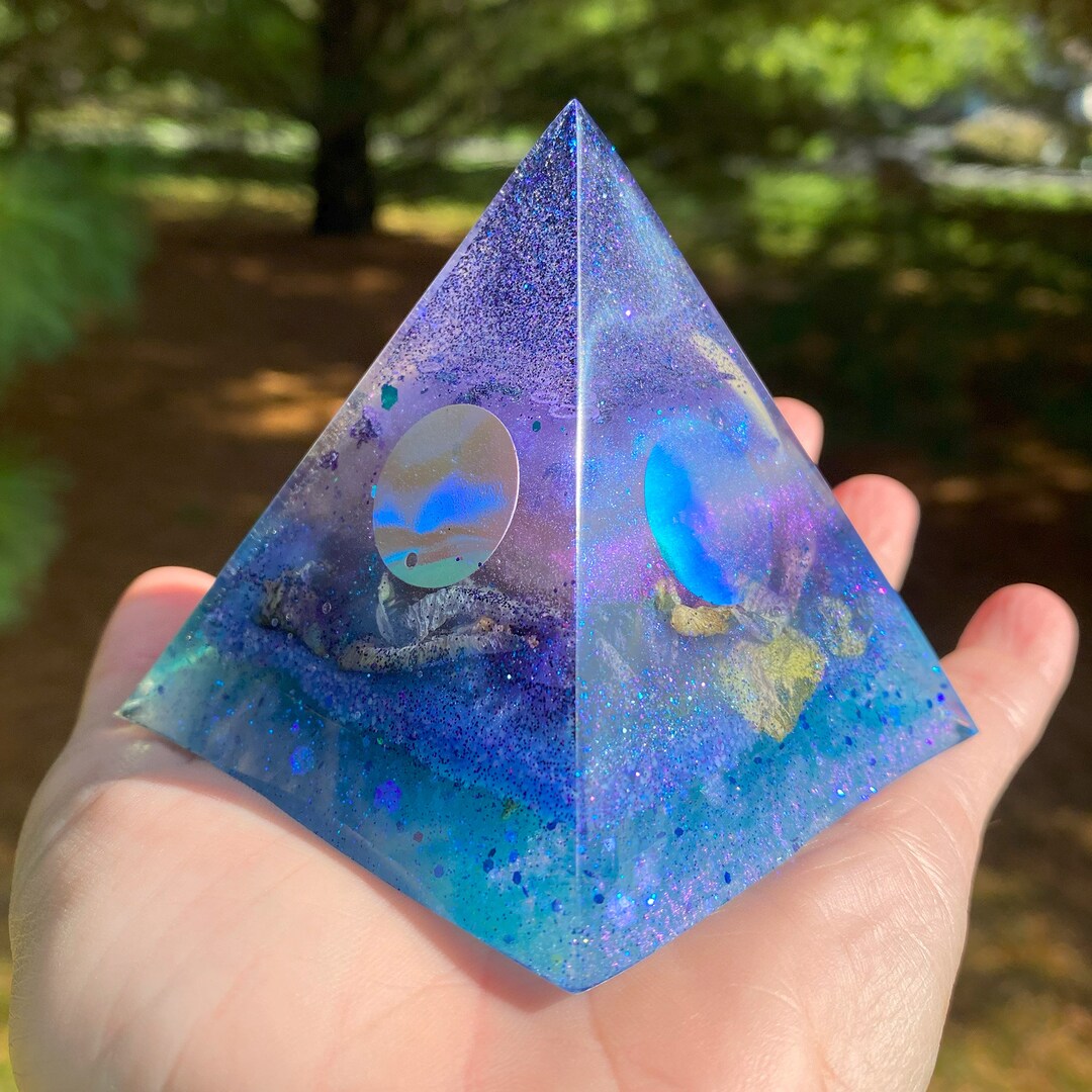 Glow in the Dark Purple and Blue Pyramid With Wildflowers - Etsy