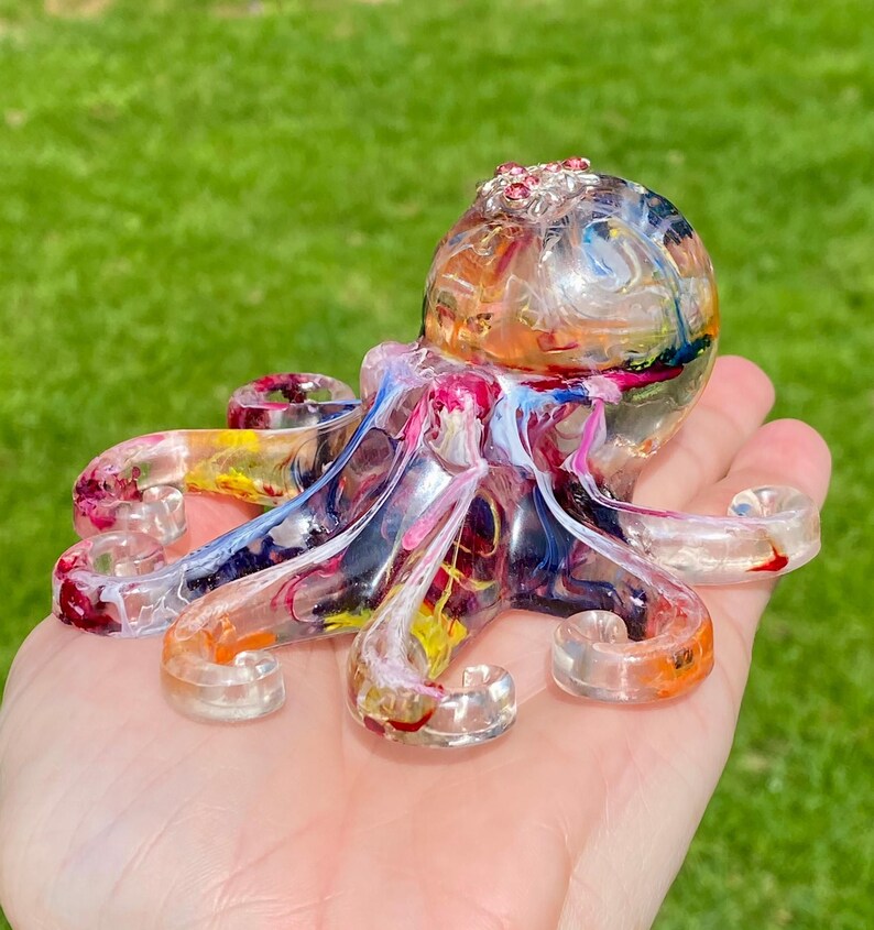 Ink Drop Octopus With Rhinestone Spiders - Etsy
