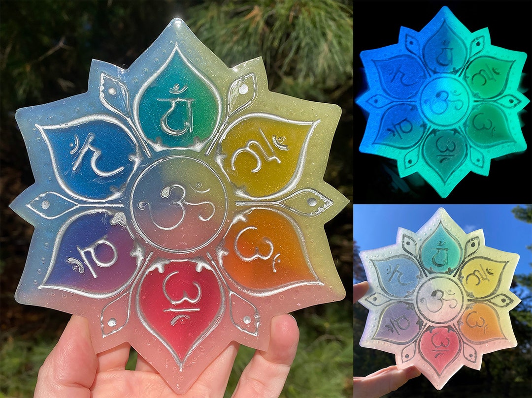 Glow in the Dark Rainbow Chakra Coaster/wall Hanging - Etsy