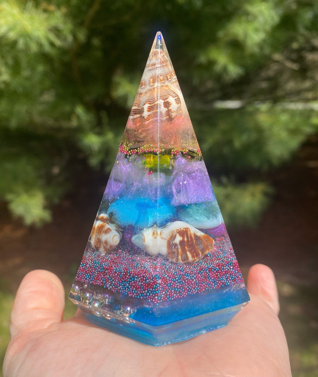 Real Seashells in Resin Prism Room Decor - Etsy