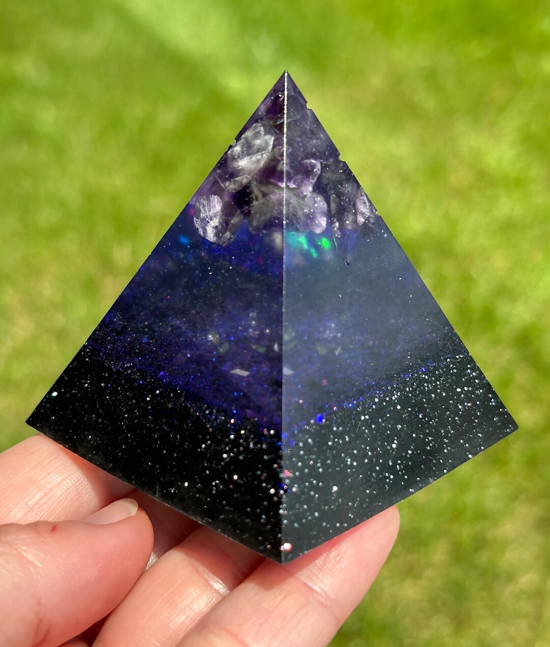 Resin Pyramid With Amethyst - Etsy