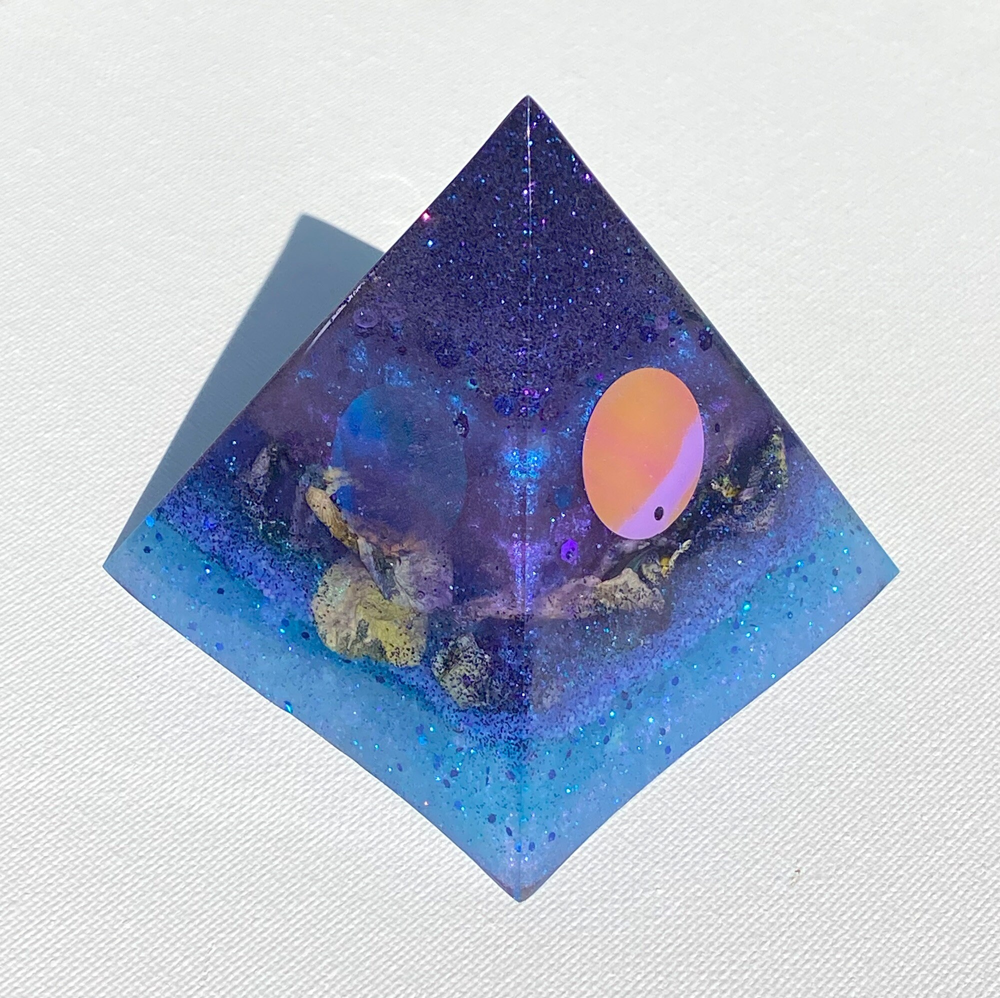 Glow in the Dark Purple and Blue Pyramid With Wildflowers - Etsy