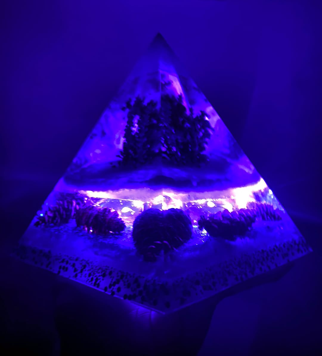 Giant Light up Pyramid With Artificial Flowers Real Pine Cones - Etsy
