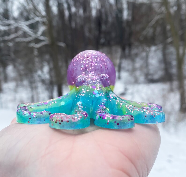 Glitter Octopus, Underwater World, Sea Life, Epoxy Sea Creature, Ocean ...