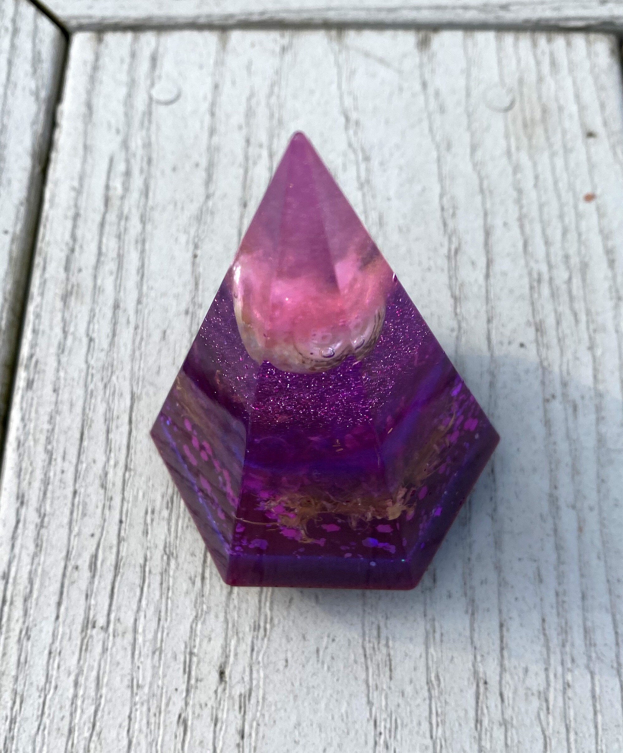 Real Wildflowers and Seashell in Resin Prism Room Decor, Pretty ...