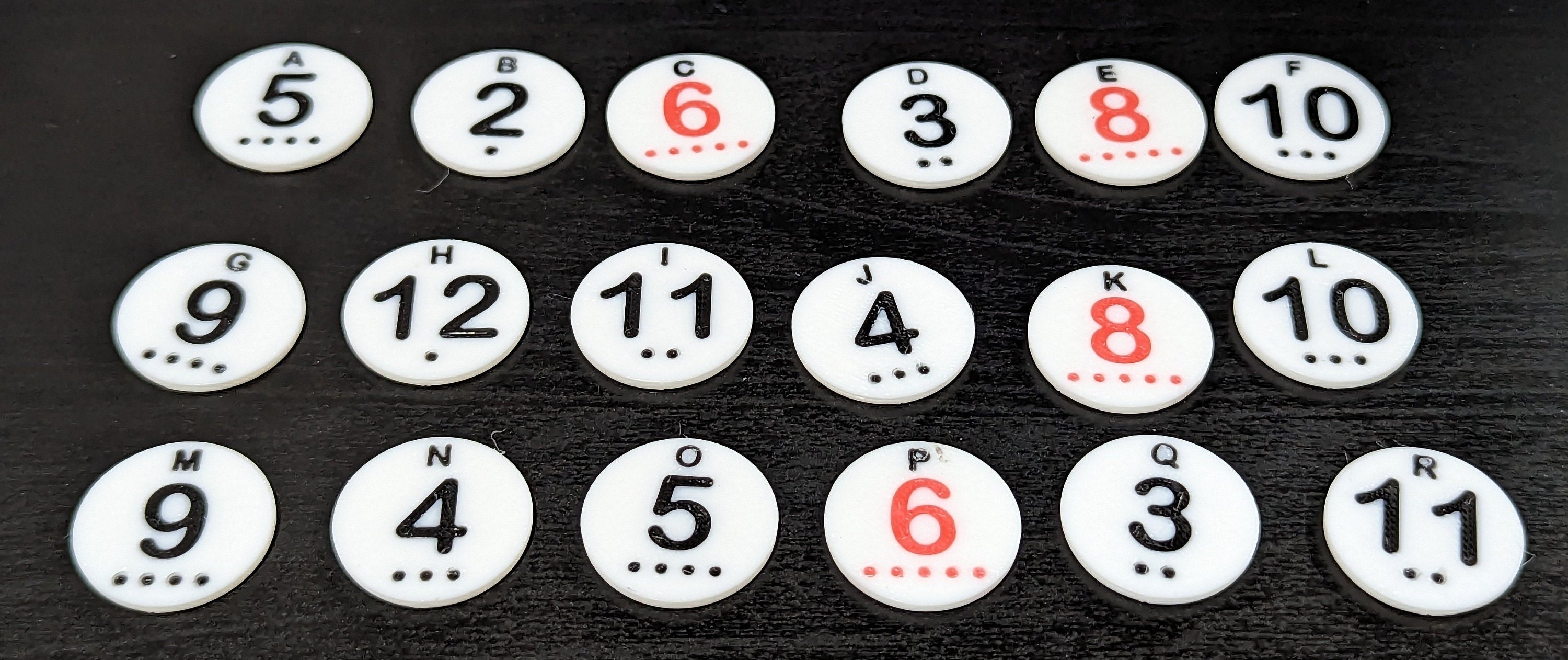 Custom 3D Printed Number Tokens for 3-4 or 5-6 Player Catan - Etsy