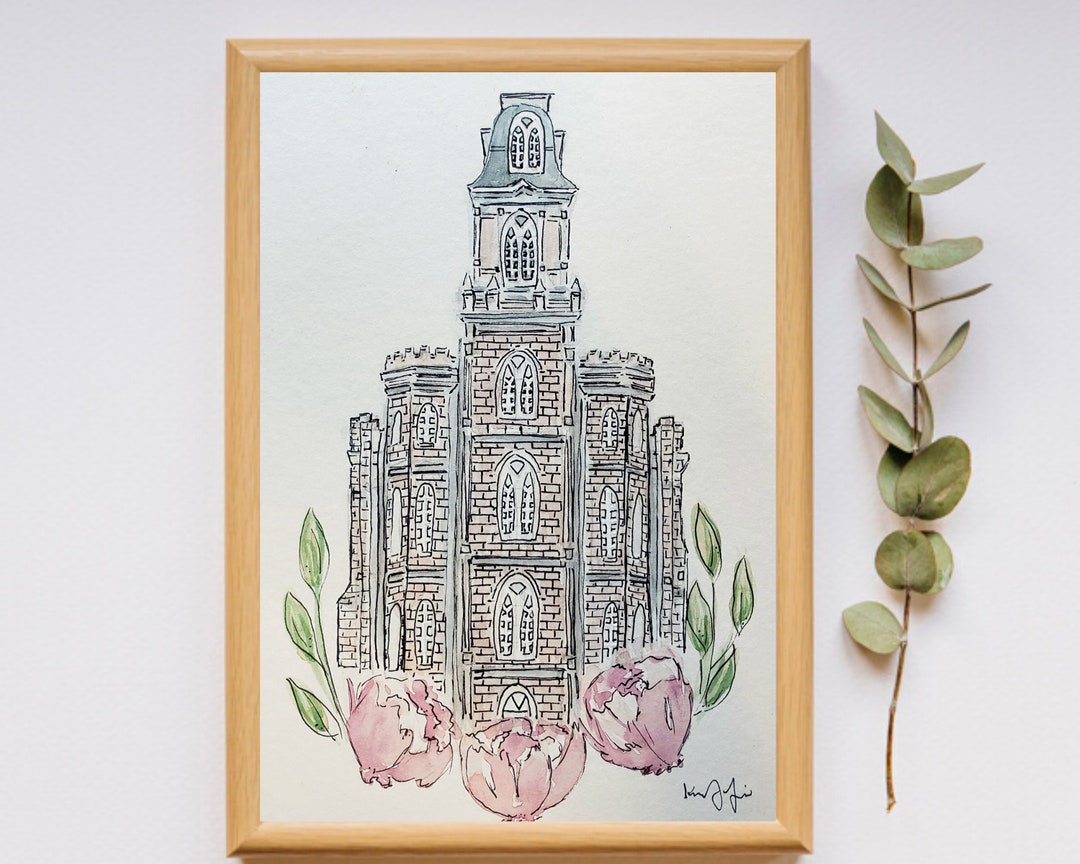 Custom Temple Sketch | LDS Temple | Church of Jesus Christ | Wedding ...