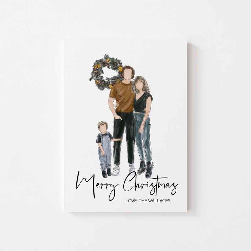 Hand Painted Christmas Family Cards - Etsy