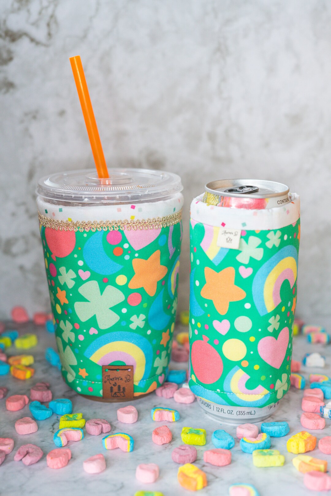 Drink Cozy Lucky Charms Inspired / Iced Coffee Cozy/ Hot - Etsy