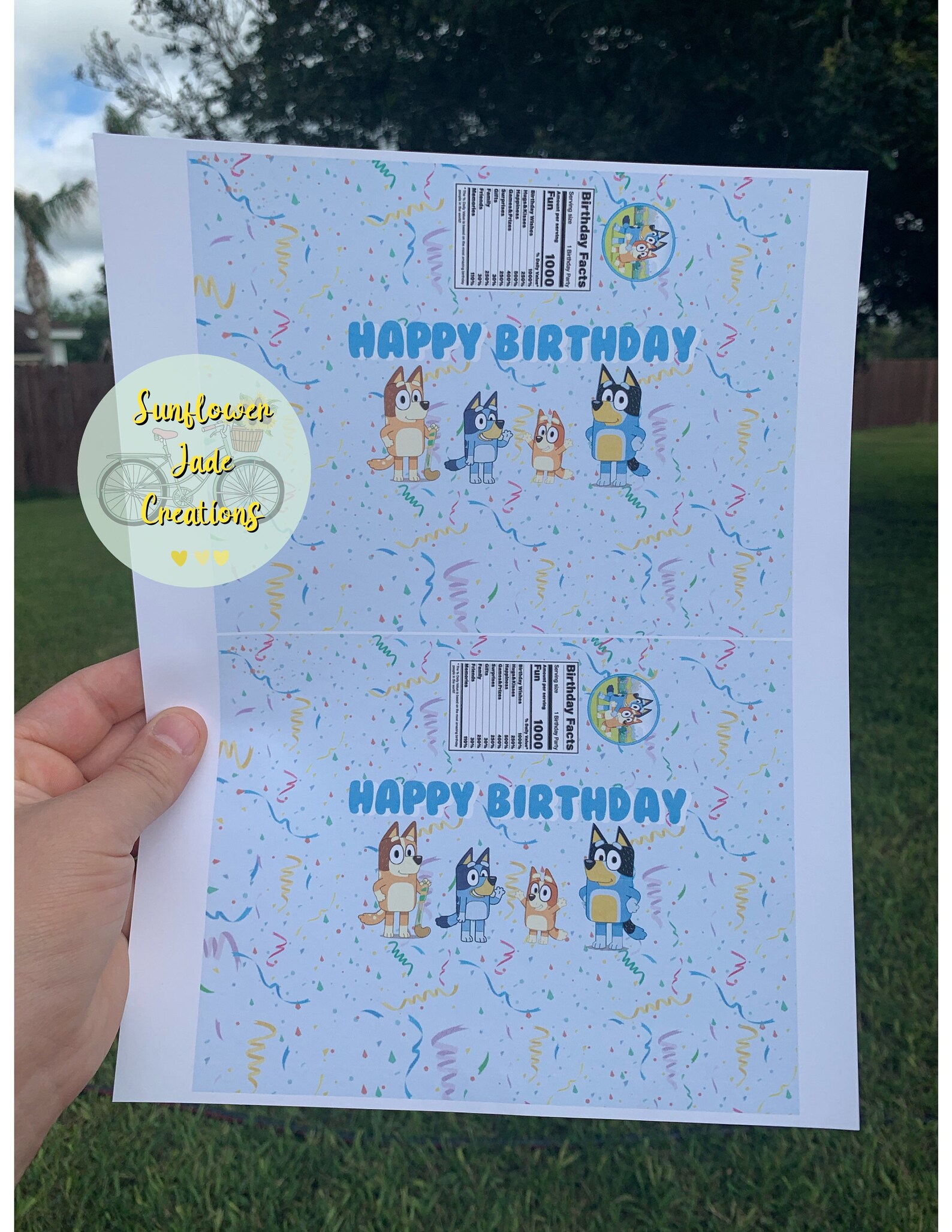 Bluey Theme Birthday Candy Bar Wrappers. Printed or Filled. | Etsy