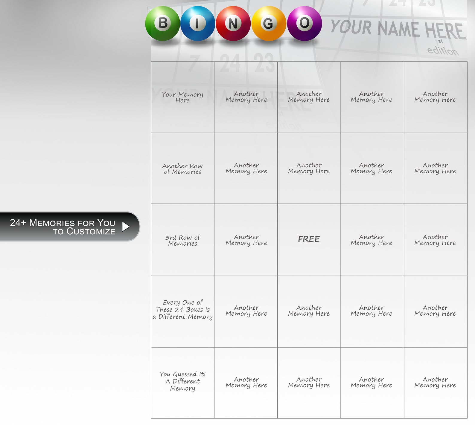 A Personalized Bingo Game of Your Memories & Stories for Family Game ...