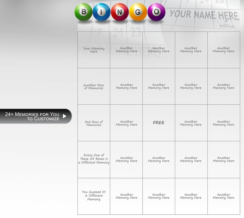 A Personalized Bingo Game of Your Memories & Stories for Family Game ...