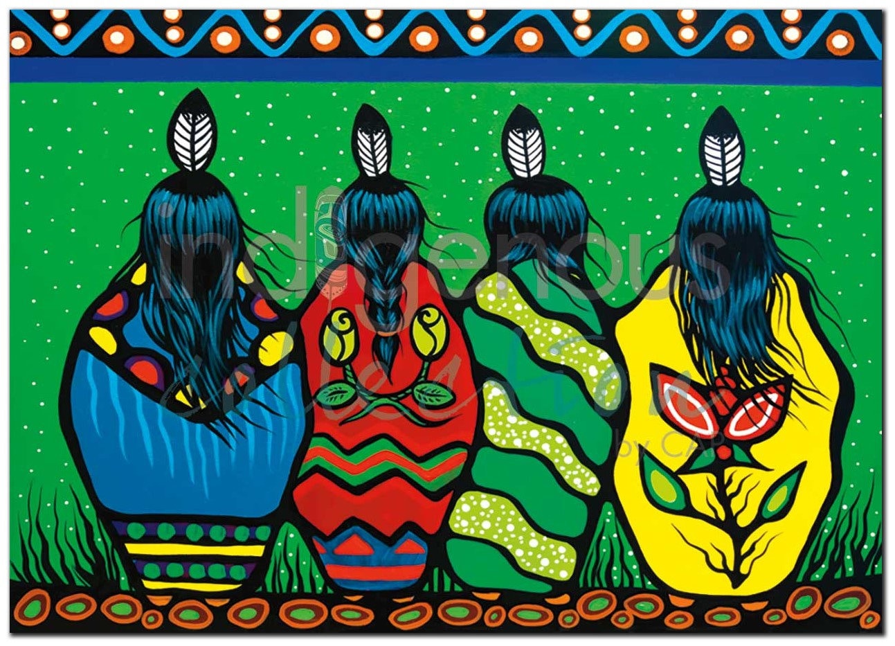Jackie Traverse 'little Women' Native American Indigenous Canvas Wall ...