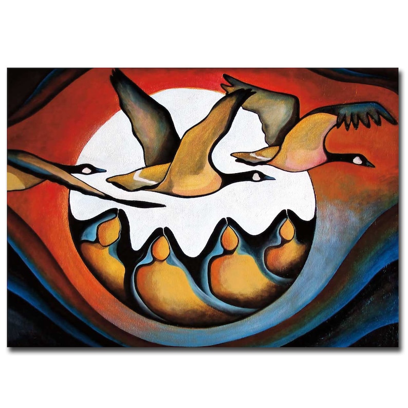 Nathalie Coutou 'geese Spirit' Native American Indigenous Canvas Wall ...