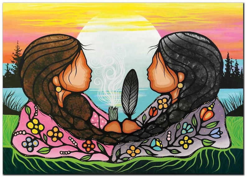 Jackie Traverse 'sharing Knowledge' Native American Indigenous Canvas ...