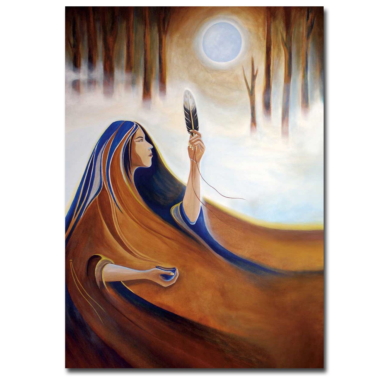 Nathalie Coutou 'giving Thanks' Native American Indigenous Canvas Wall ...