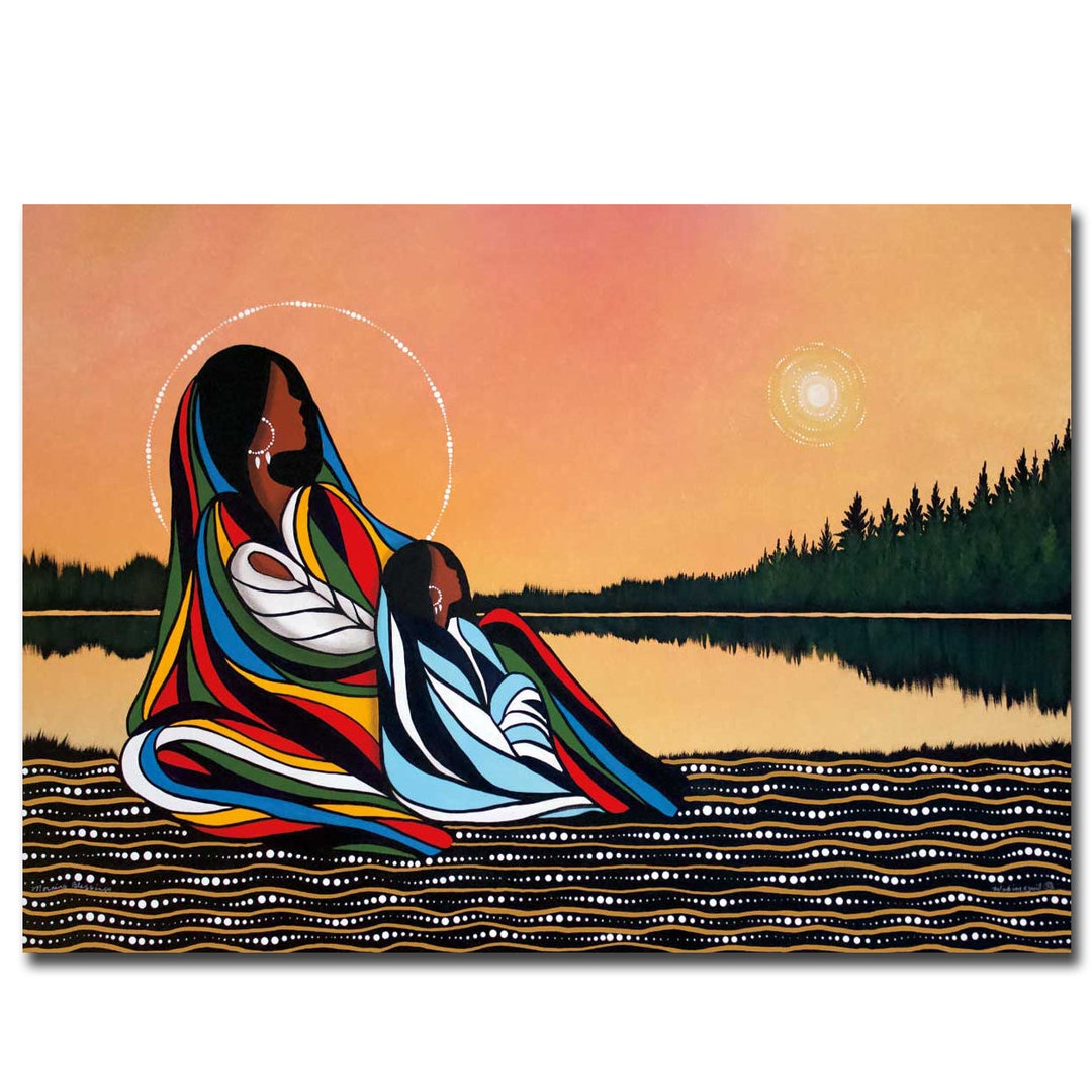 Betty Albert 'morning Blessings' Native American Indigenous Canvas Wall ...