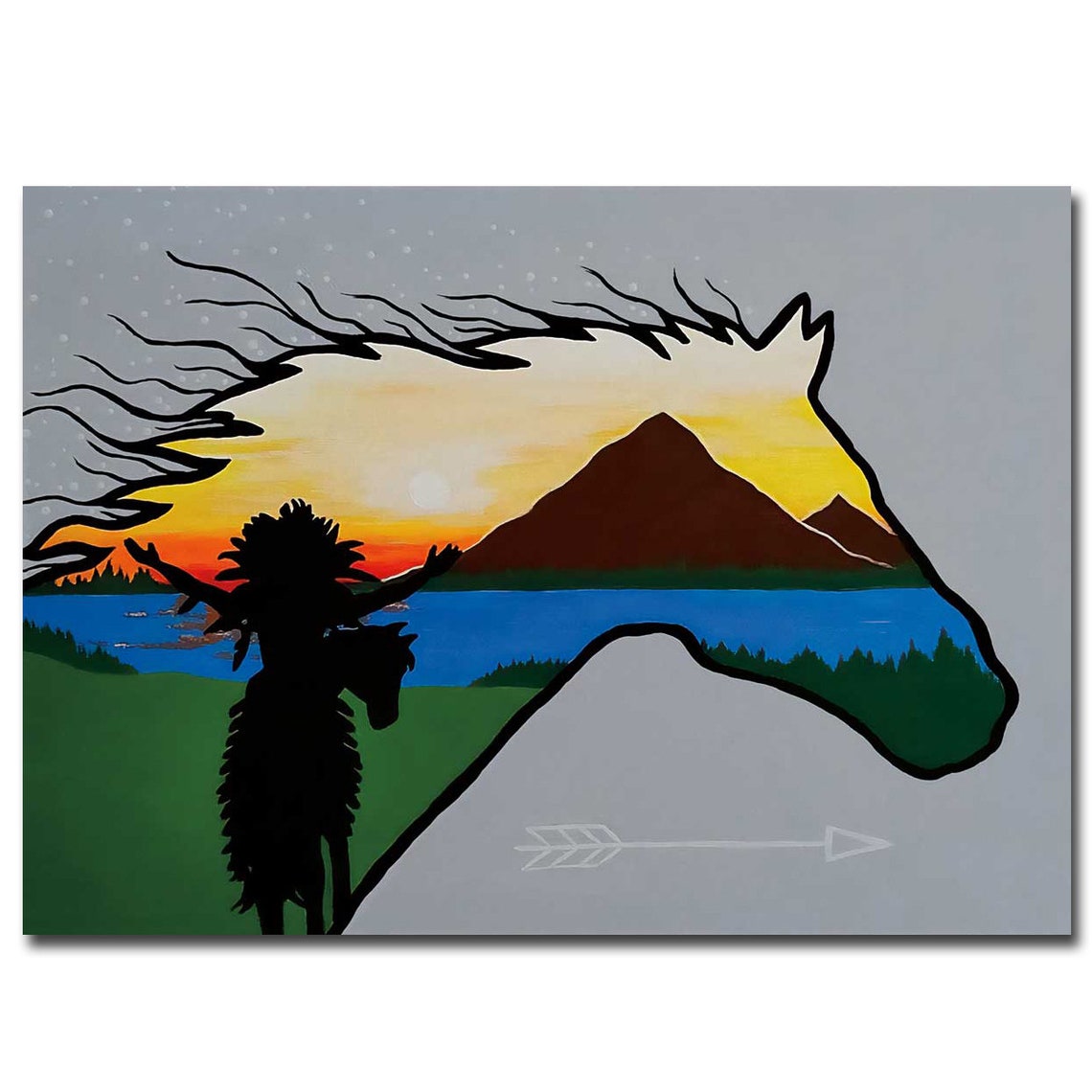 Talon Nash 'horse Spirit' Native American Indigenous Canvas Wall Art ...