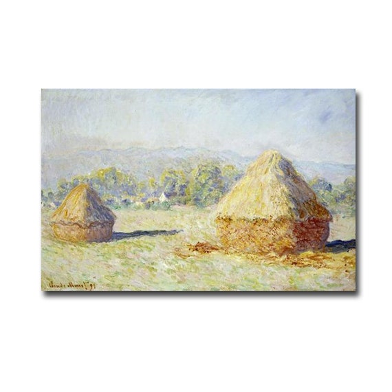 Claude Monet 'haystacks Morning Effect' Canvas Wall - Etsy