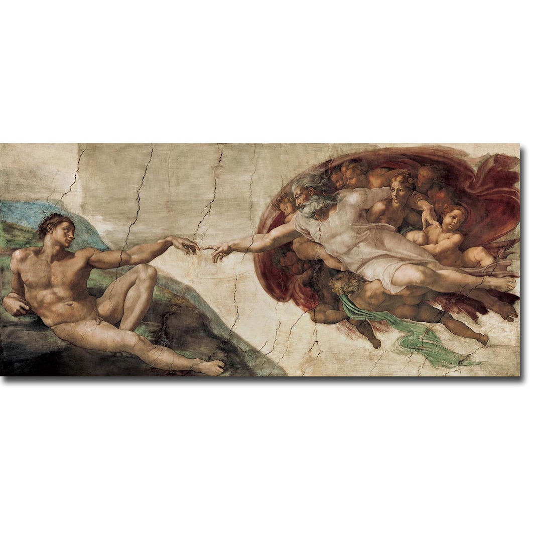 Michelangelo 'creation of Adam' Canvas Wall Art (ready to Hang) - Etsy