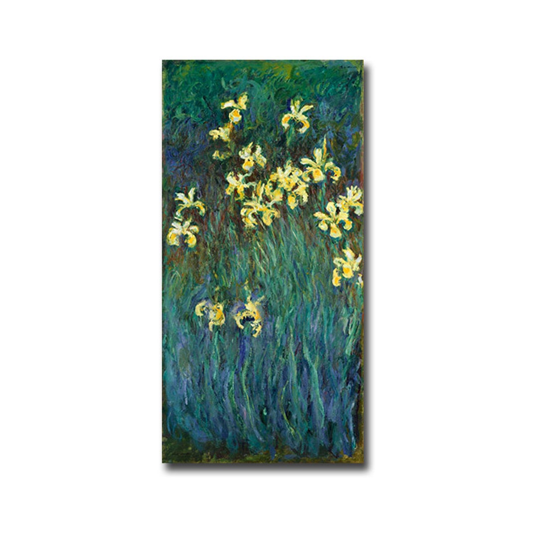 Monet 'yellow Irises' Gallery-wrapped Canvas Wall Art (24 in X 12 In ...