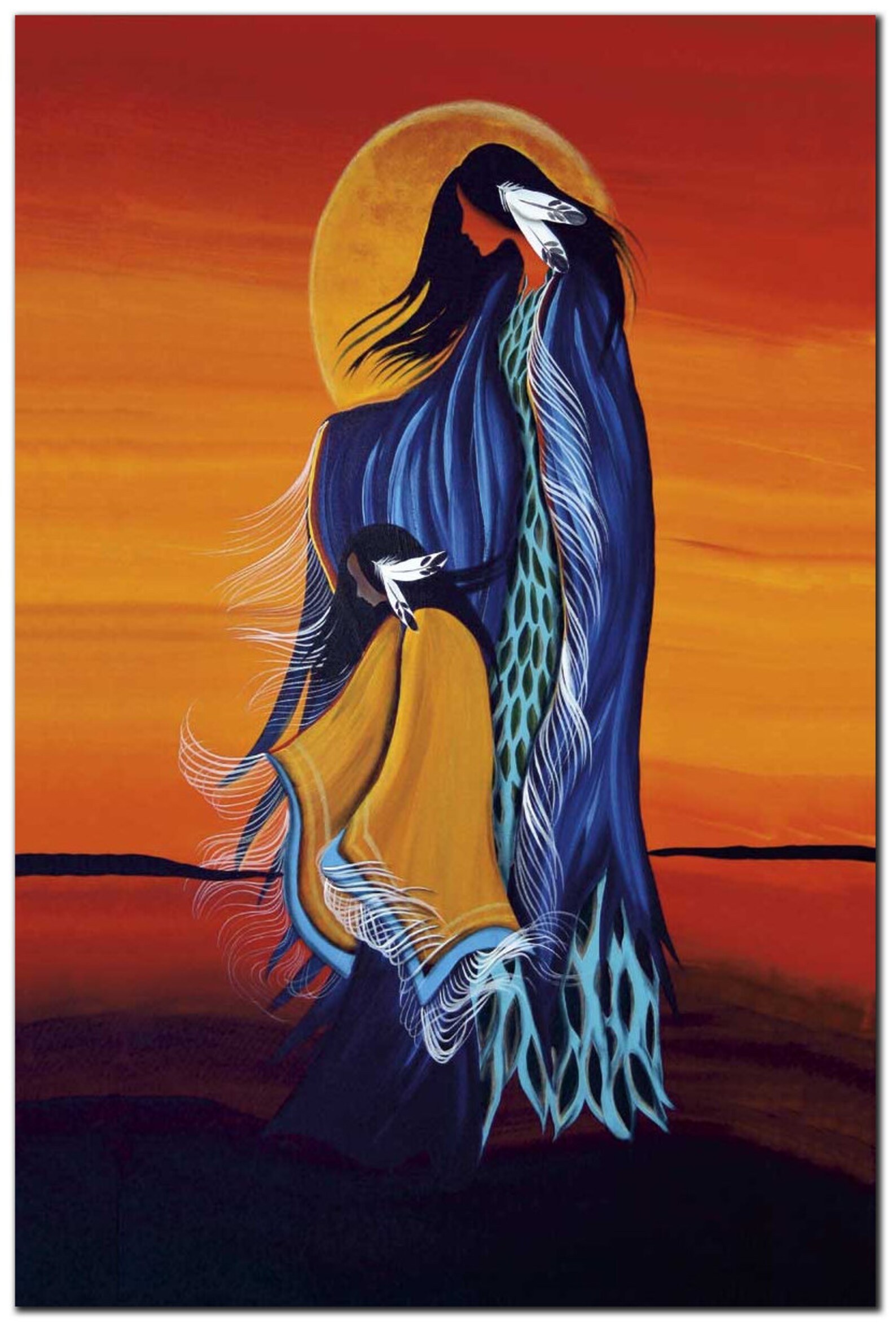 Betty Albert 'mother and Daughter' Native American Indigenous Canvas ...