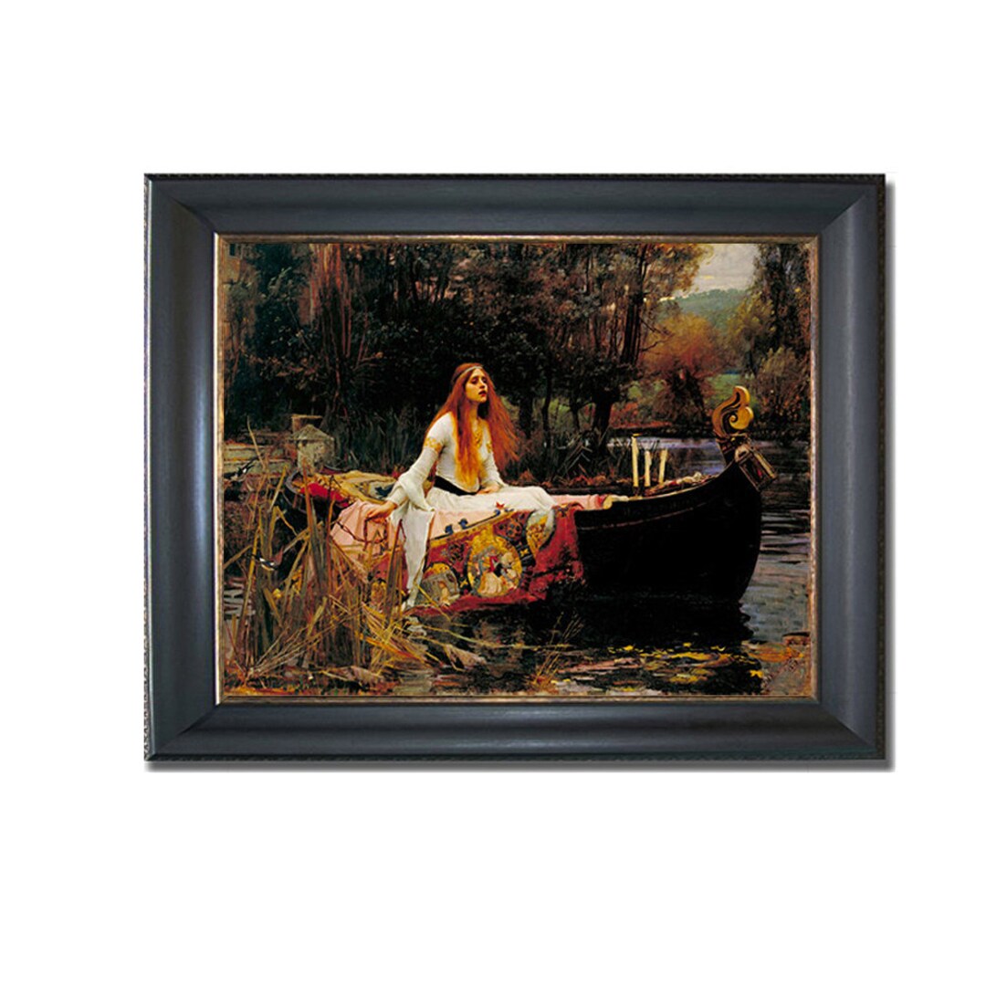 Waterhouse 'lady of Shalott' Black & Gold Framed Canvas Wall Art (16 in ...