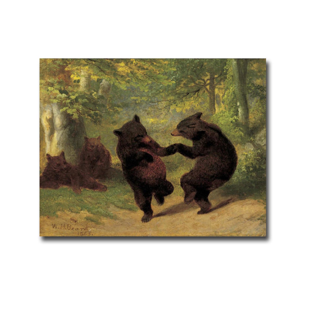 Beard 'dancing Bears' Canvas Wall Art (12 in X 16 In, Ready to Hang) - Etsy