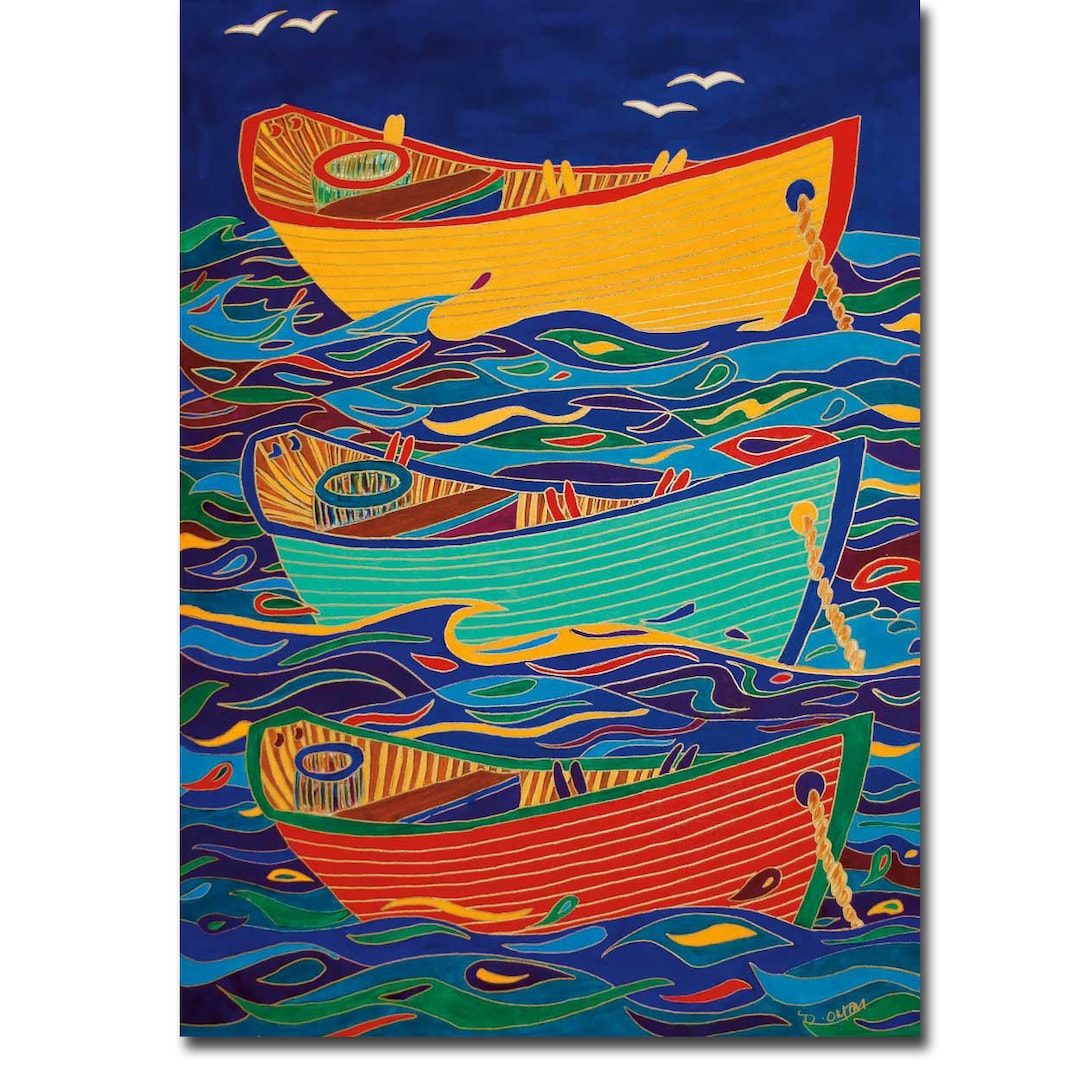 Dawn Oman 'three Dories' Native American Indigenous Canvas Wall Art (24 ...
