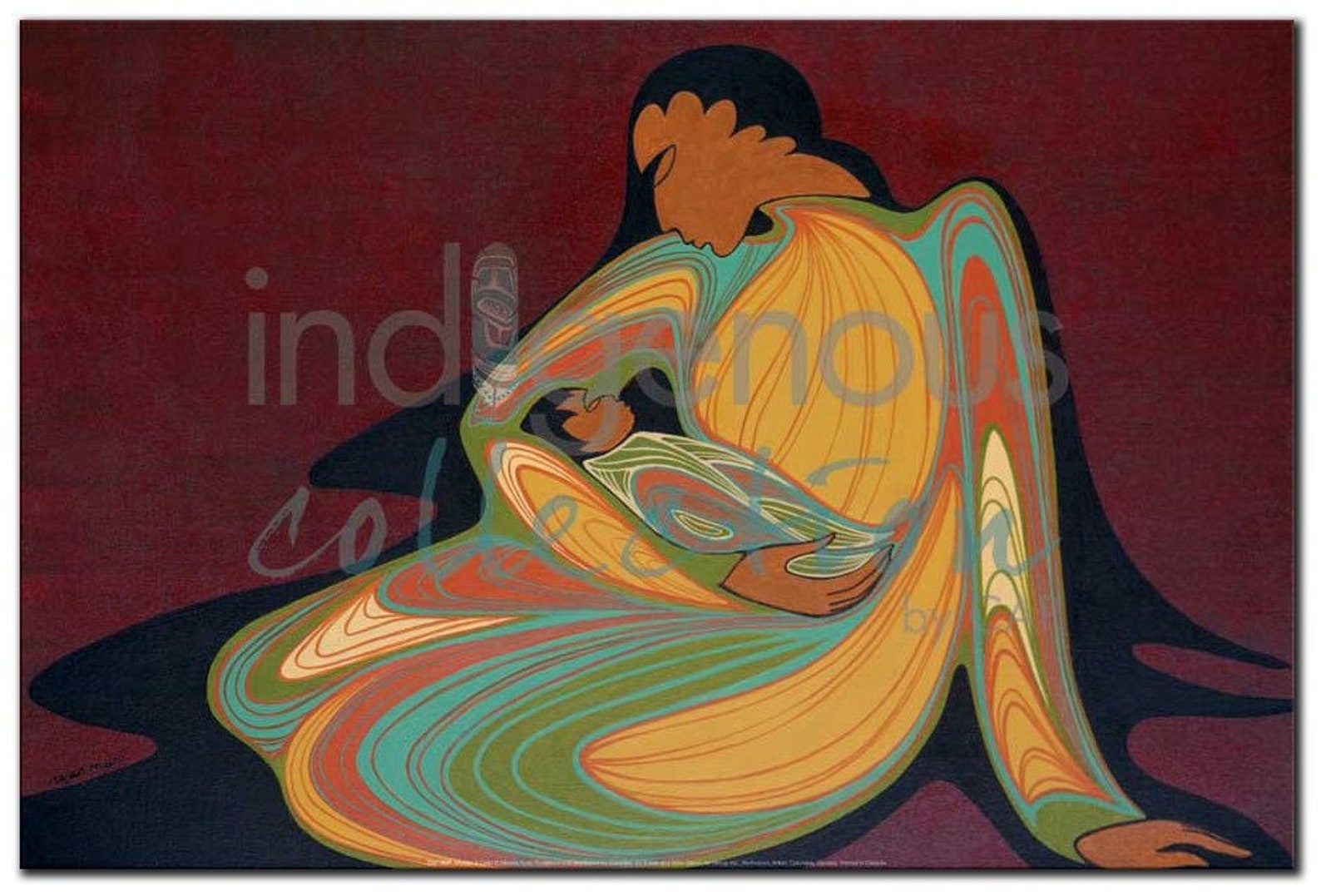 Maxine Noel 'mother & Child' Native American Indigenous Canvas Wall Art ...